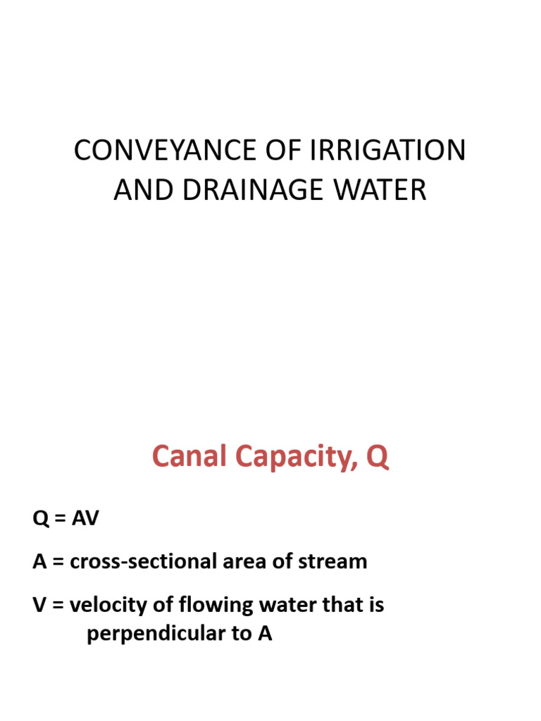 Lecture 9 Conveyance of Irrigation and Drainage Water | PDF | Civil ...