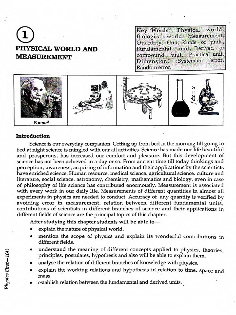EV Physics 1st Paper (Chapter 1 - Physical World and Measurements) | PDF