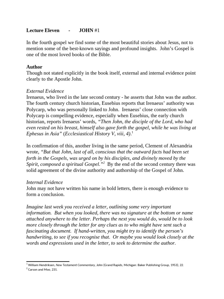 The Book Of John study | PDF | John The Apostle | Gospel Of John