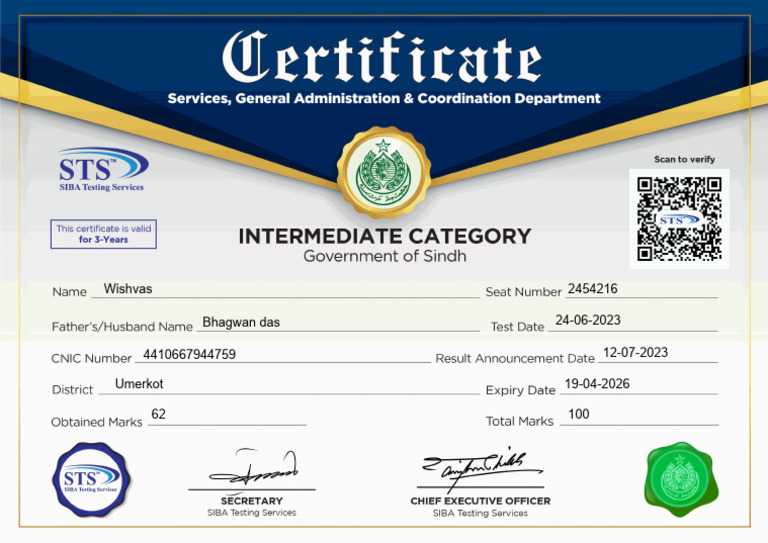 Wishvas-STS-Certificate | PDF