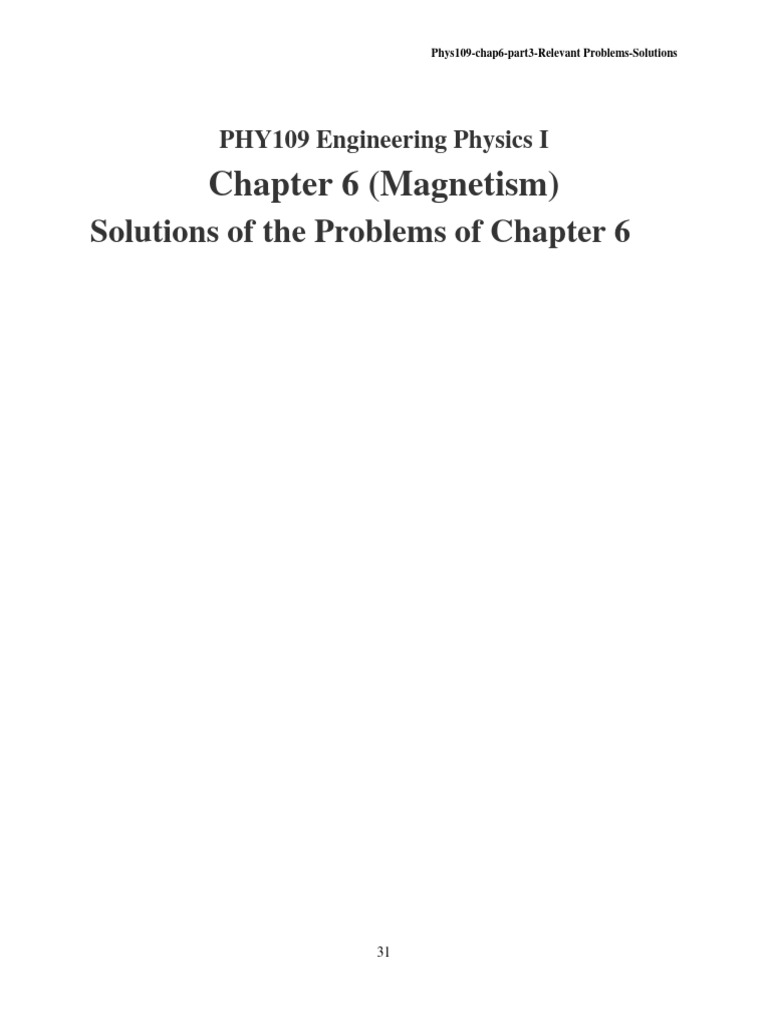 Chapter 6 (Magnetism) : Solutions of The Problems of Chapter 6 | PDF ...