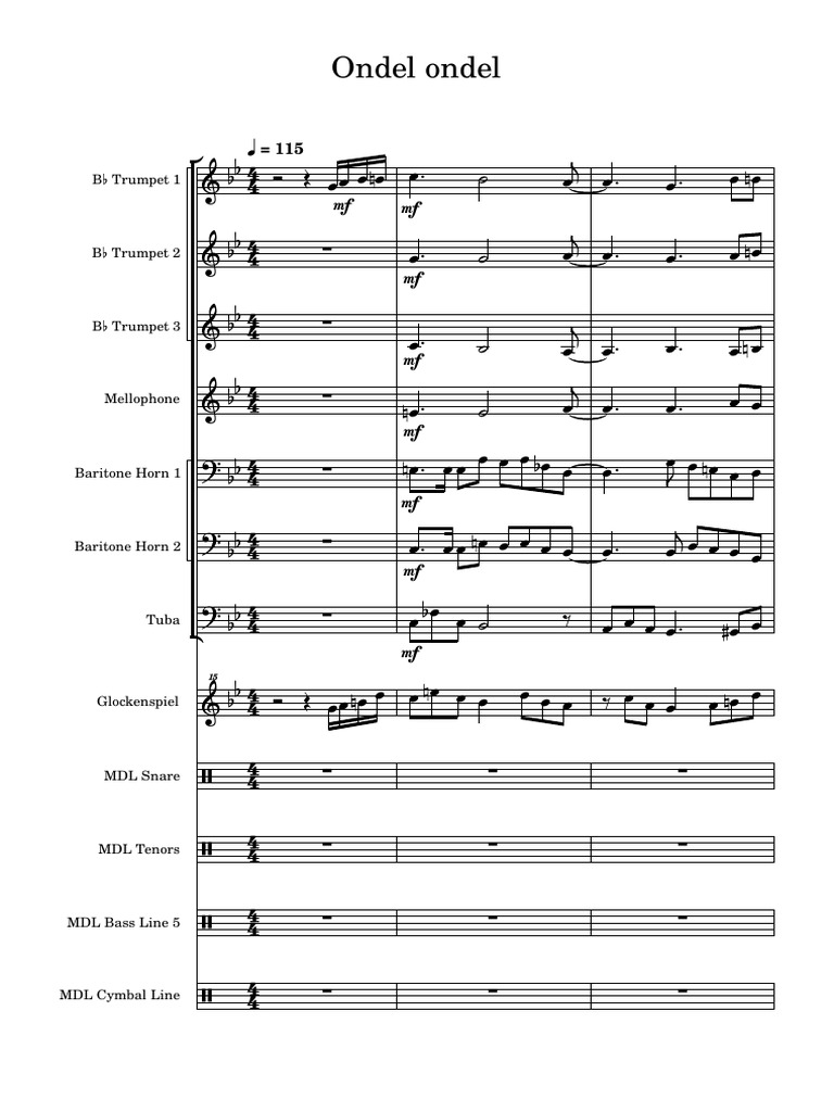Ondel Ondel Street Parade Marching Score | PDF | Music Technology ...