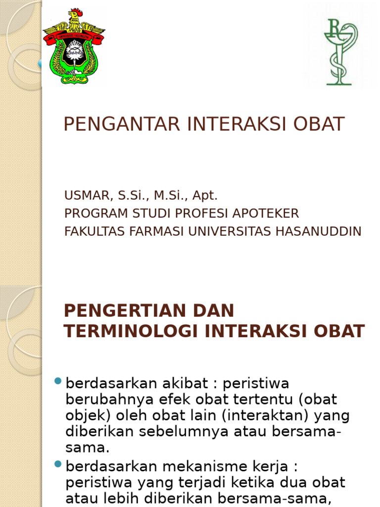 01 Pengertian Interaksi Obat | PDF