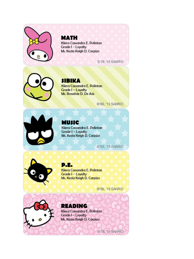 Notebook Label | PDF
