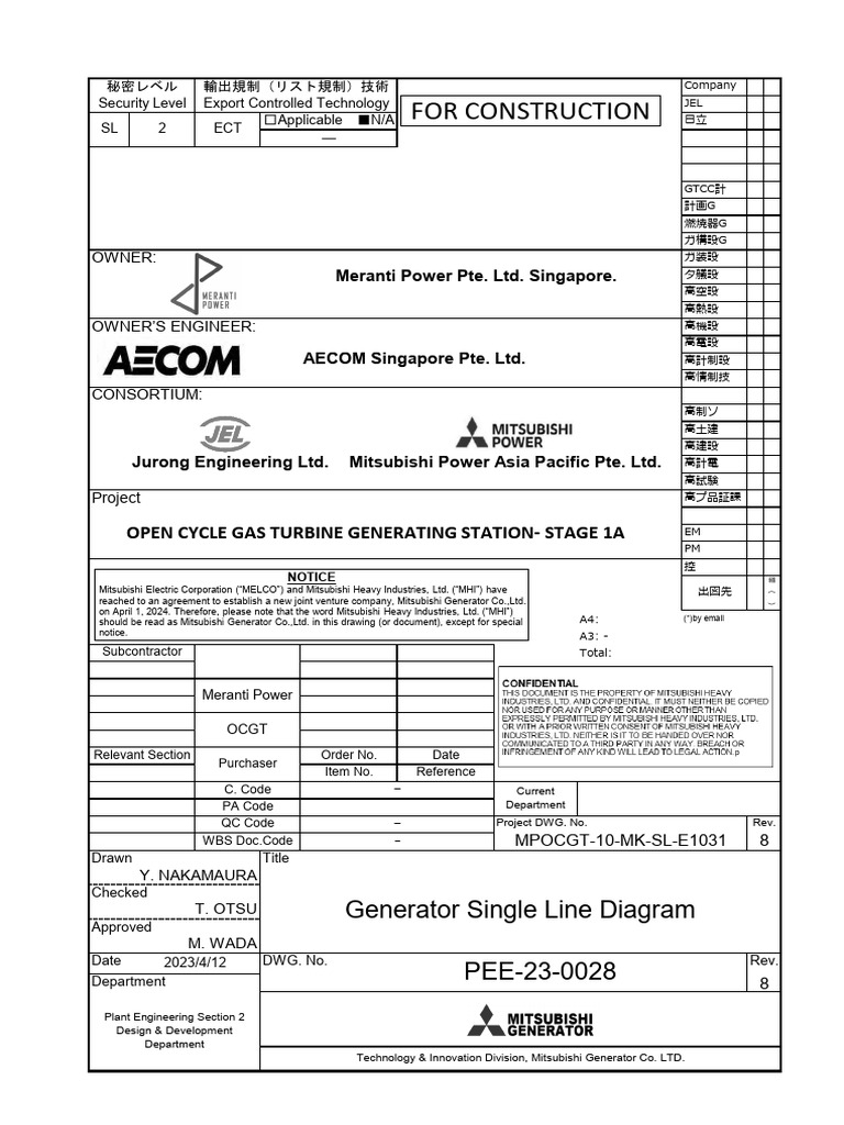 MPOCGT-10-MK-SL-E1031 - 8-Generator Single Line Diagram | PDF ...