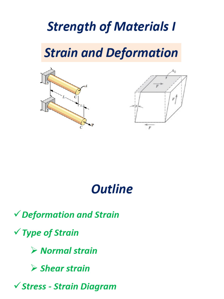 Chapter One - Part Three - Strain and Deformation | PDF | Deformation (Engineering) | Elasticity ...