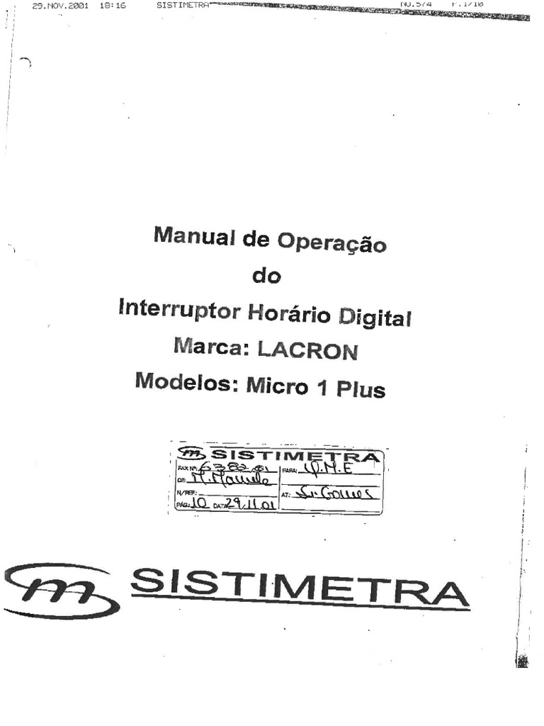 Manual Relogio Lacron Micro 1 Plus | PDF