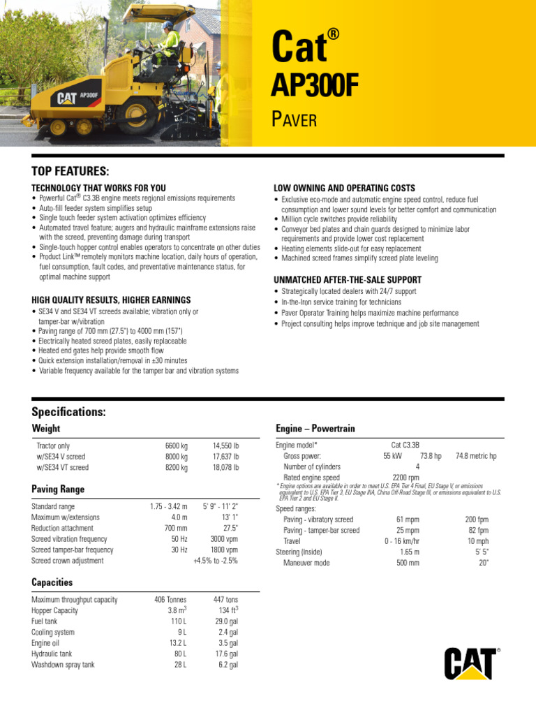 AP300F QEHQ1929-04 AP300F 2-Page Specalog - LR | PDF | Engines | Horsepower