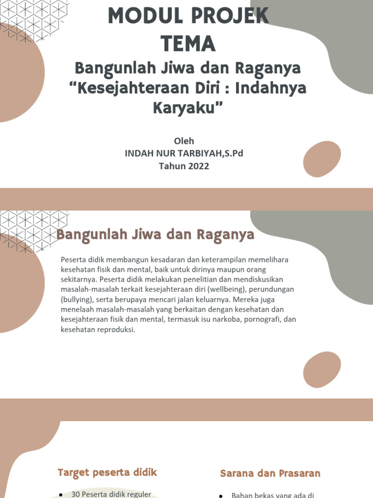 Modul Projek Bangunlah Jiwa Raga | PDF