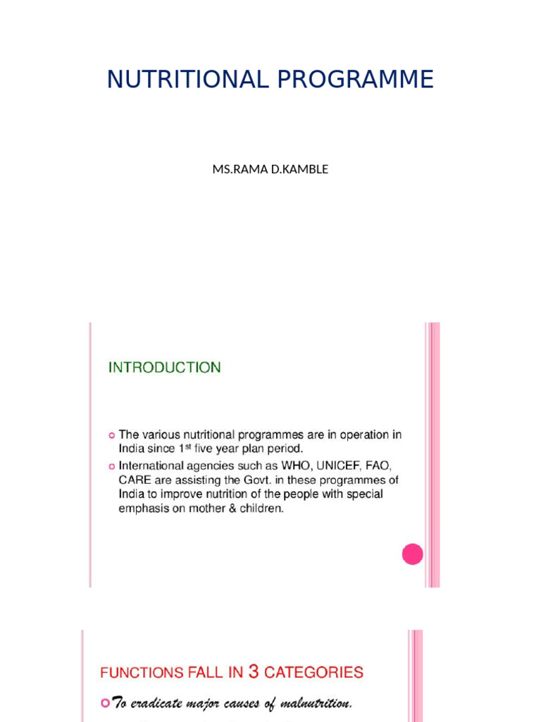 4 Nutritional Programme | PDF