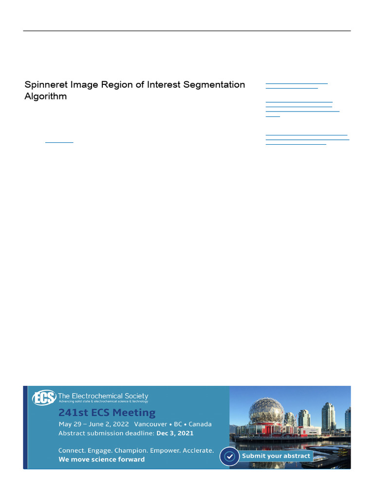 Spinneret Image Region of Interest Segmentation Al | PDF | Image Segmentation