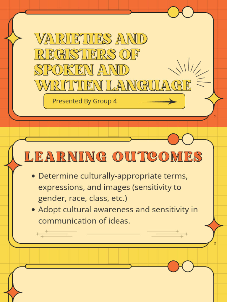 Varieties and Registers of Spoken and Written Language | PDF | Dialect ...
