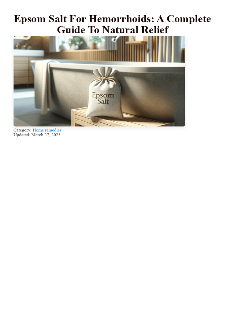 Epsom Salt For Hemorrhoids 2025 - HealYourHemorrhoids - Com2 | PDF | Hemorrhoid | Inflammation