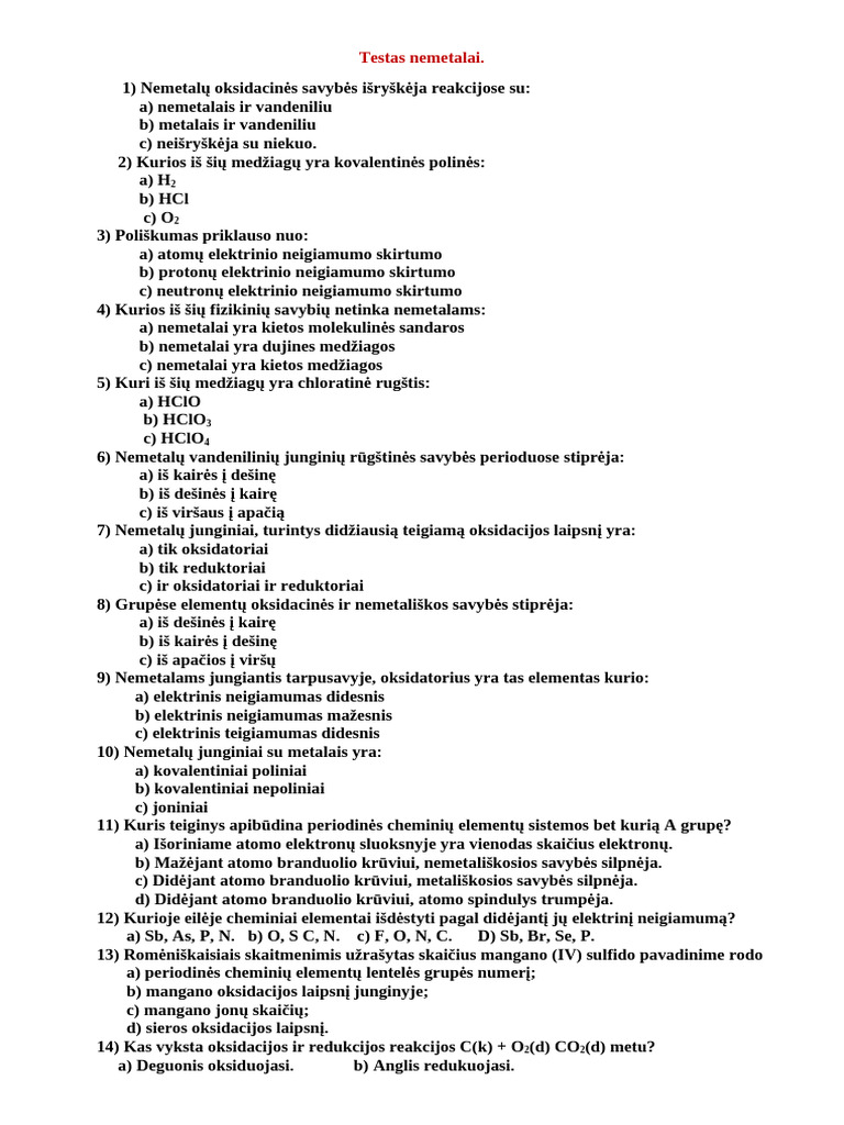Testas Nemetalai | PDF