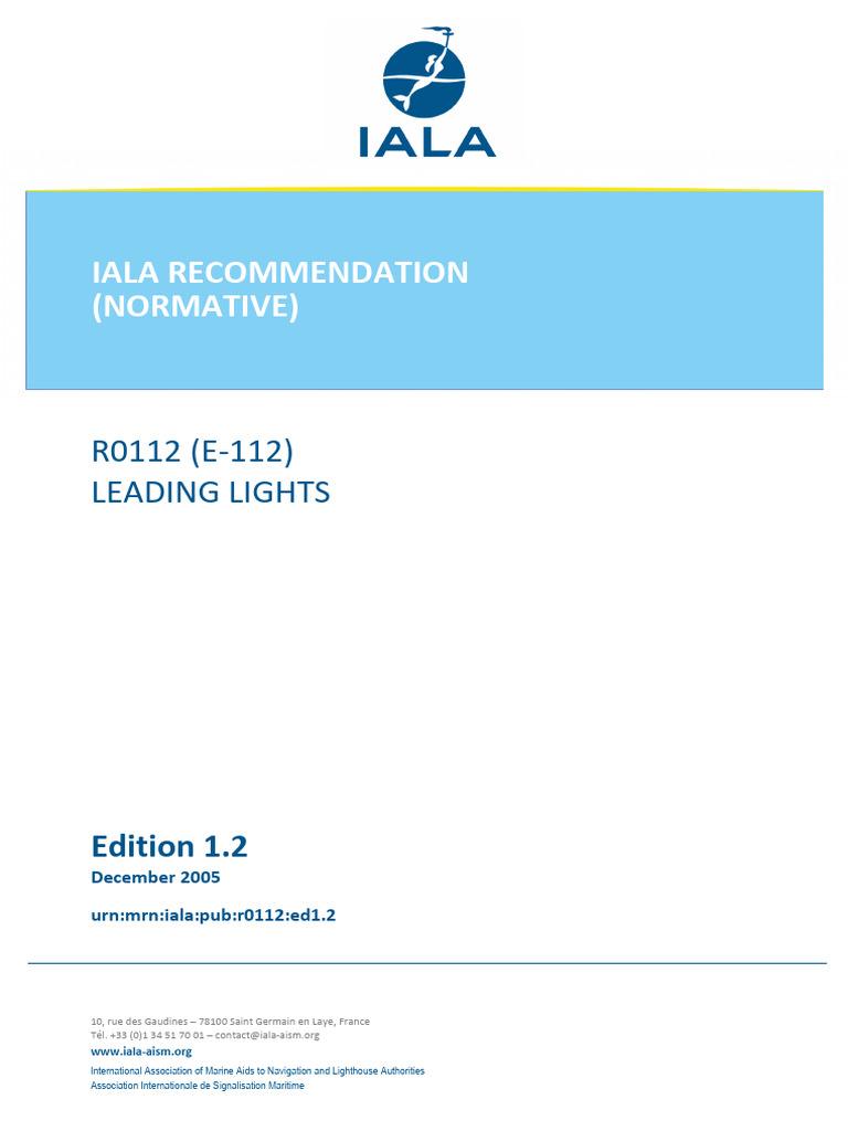 IALA R0112: Leading Lights Guidelines | PDF | Horizon | Minute And ...