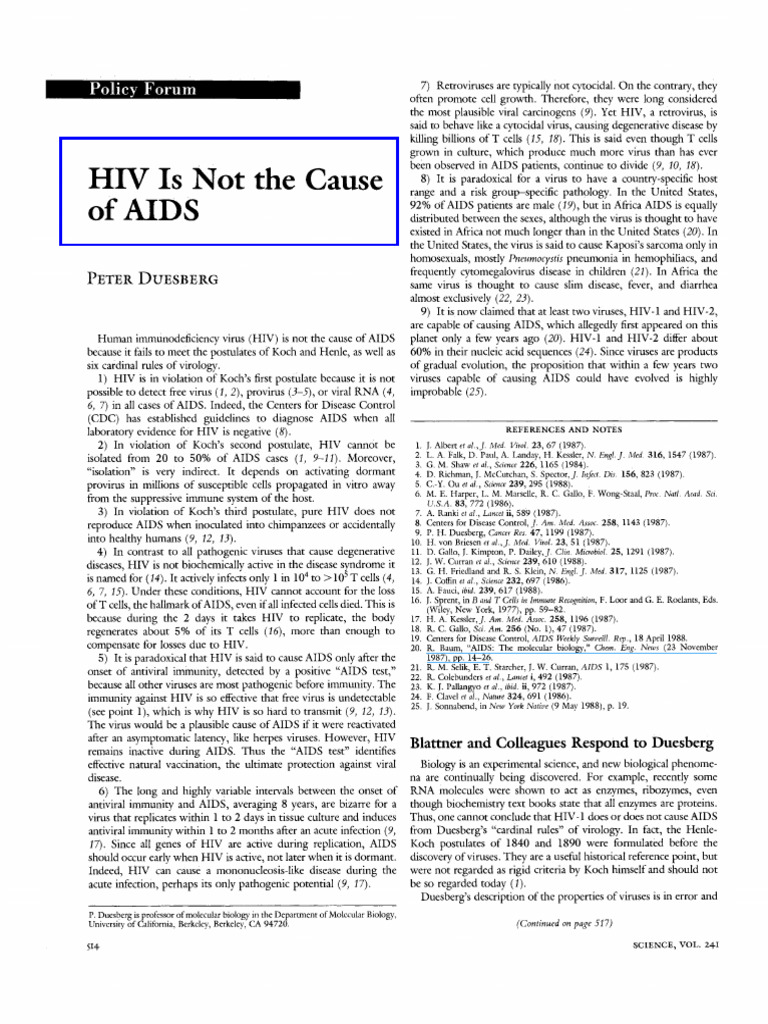 HIV Does NOT Cause AIDS | PDF | Hiv | Hiv/Aids