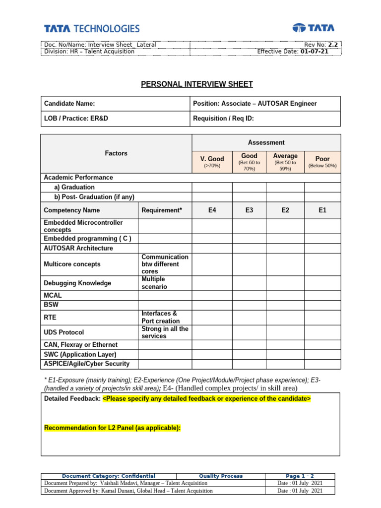FTE_Interview_Assessment_AUTOSAR_Template | PDF | Computer Engineering ...