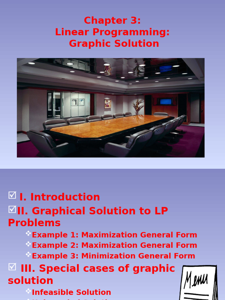 Chapter 3-LP Graphic Solution | PDF | Linear Programming | Mathematical Optimization