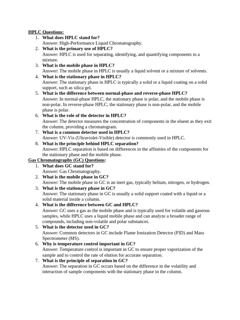 hplc, GC, GC-MS | PDF | Gas Chromatography | High Performance Liquid ...