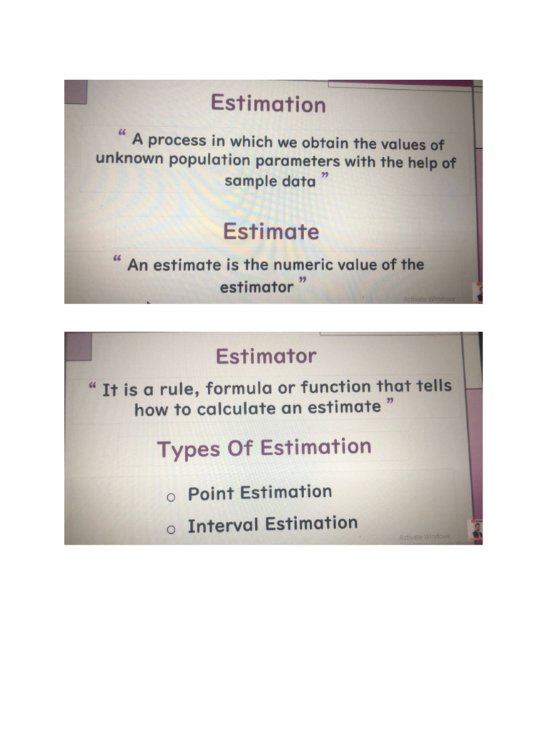 Estimation | PDF