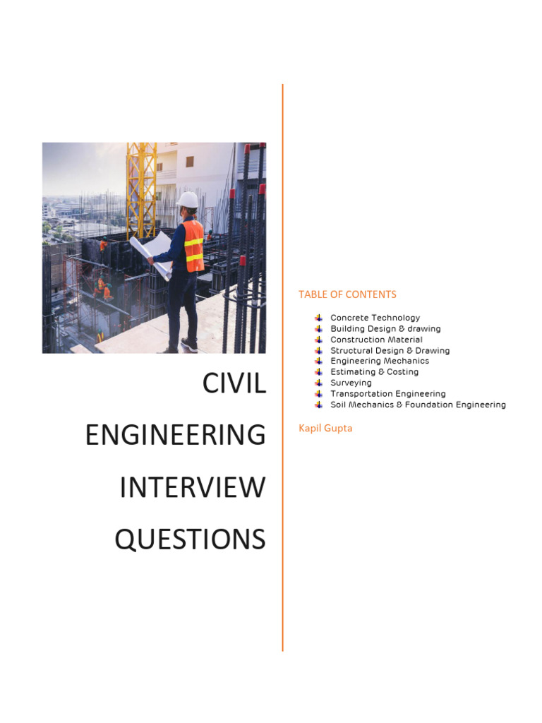 Civil Engineering Interview Questions | PDF | Concrete | Bending