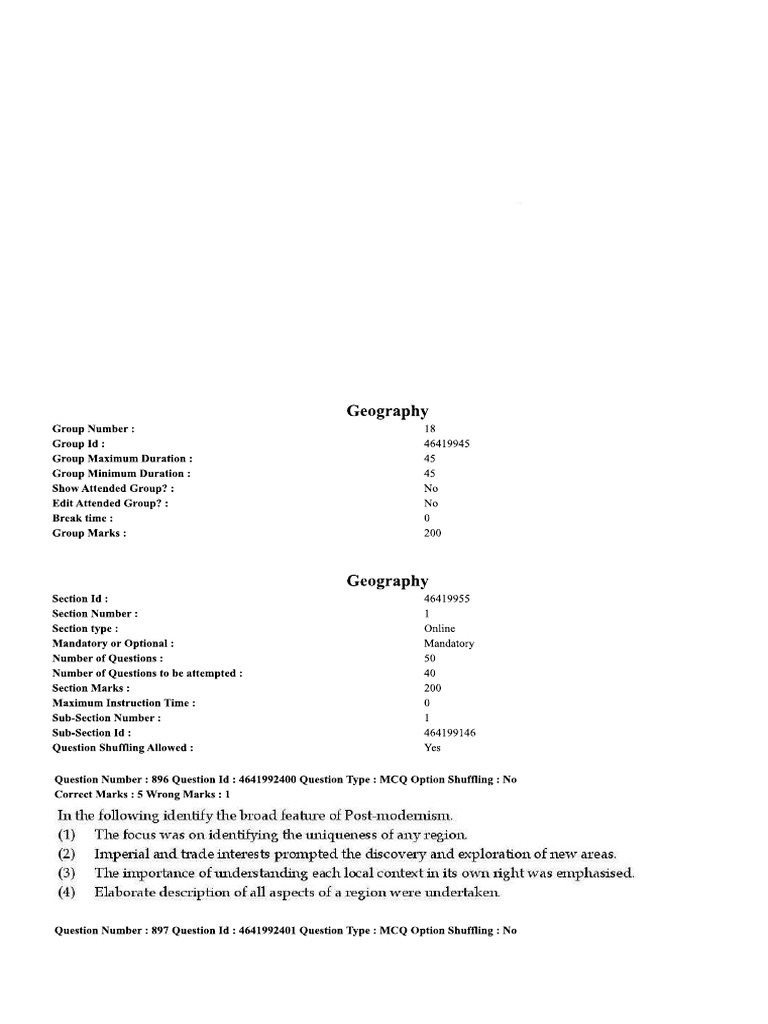 CUET 2024 Geography Answer Key | PDF