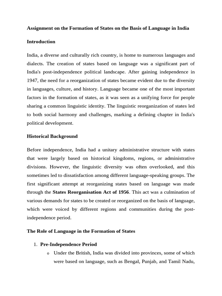 First Linguistic State in India: Andhra Pradesh | PDF | South Asia
