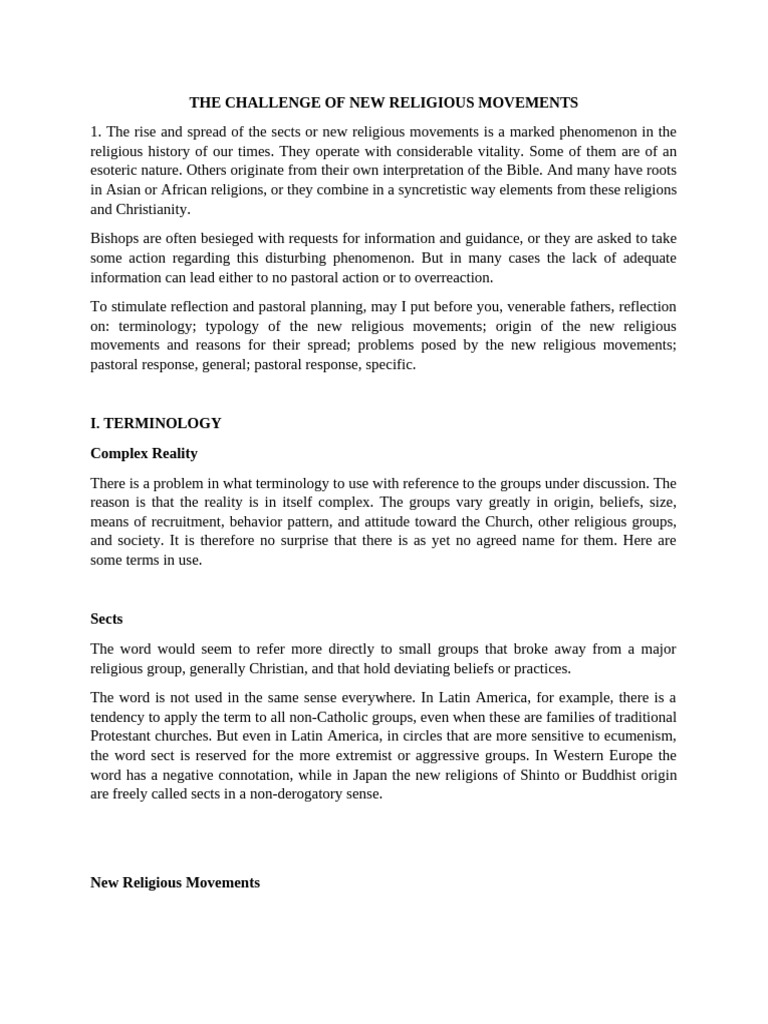 Understanding New Religious Movements | PDF | Catholic Church | Faith