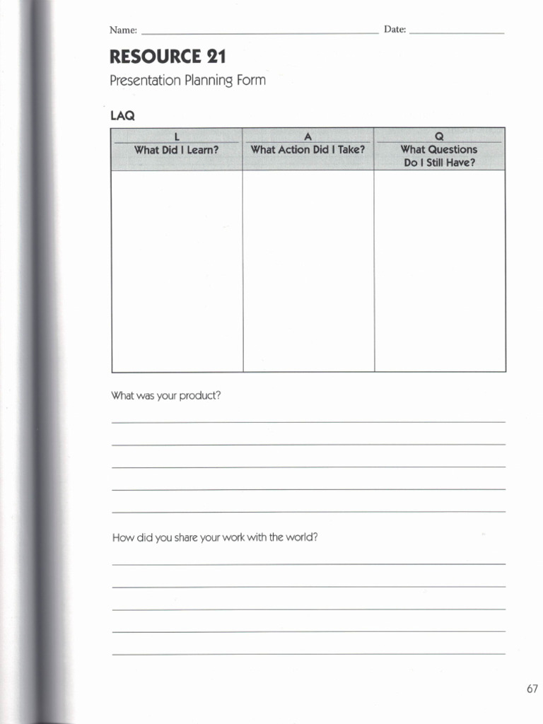 Presentation Planning Form | PDF