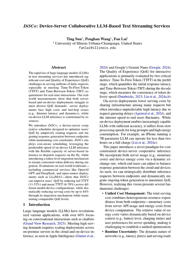 DiSCo_Device-Server_Collaborative_LLM-Based_Text_S | PDF | Statistical ...