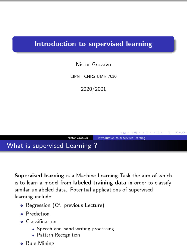 Supervised Learning Overview and Techniques | PDF | Statistical ...