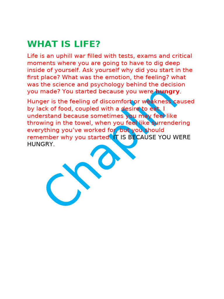 Understanding Life's Motivations | PDF