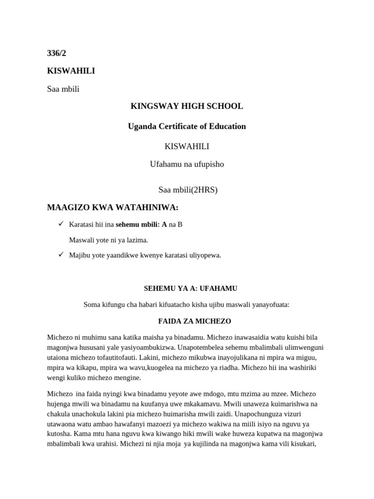 Kisw S.4 Eot 1 2025 | PDF