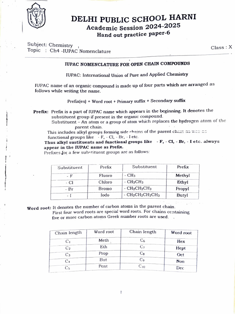 IUPAC Nomenclature for Organic Compounds | PDF | Functional Group | Alkane