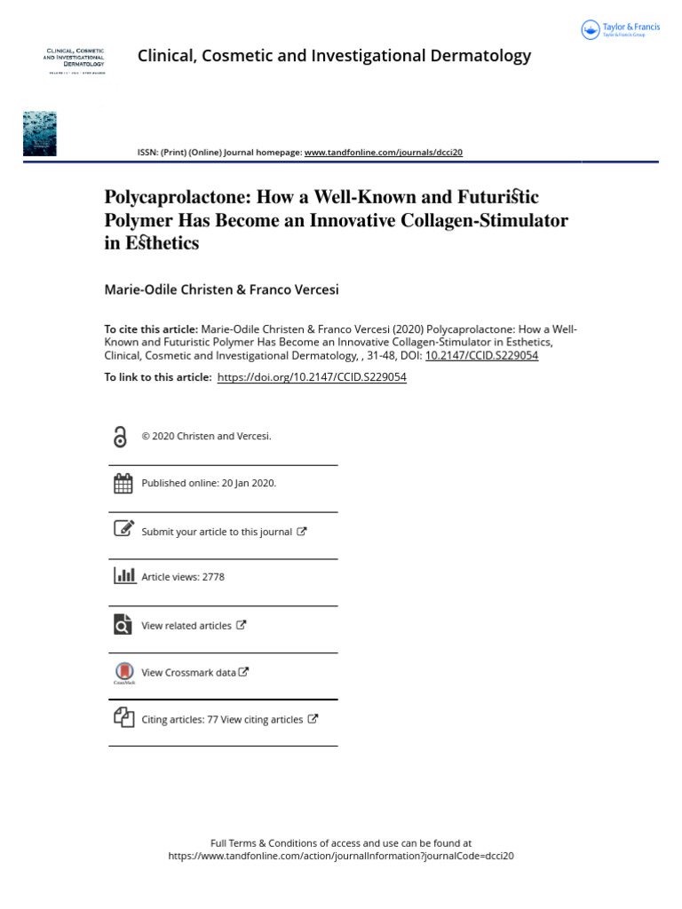 Polycaprolactone How a Well-Known and Futuristic Polymer Has Become an Innovative Collagen ...
