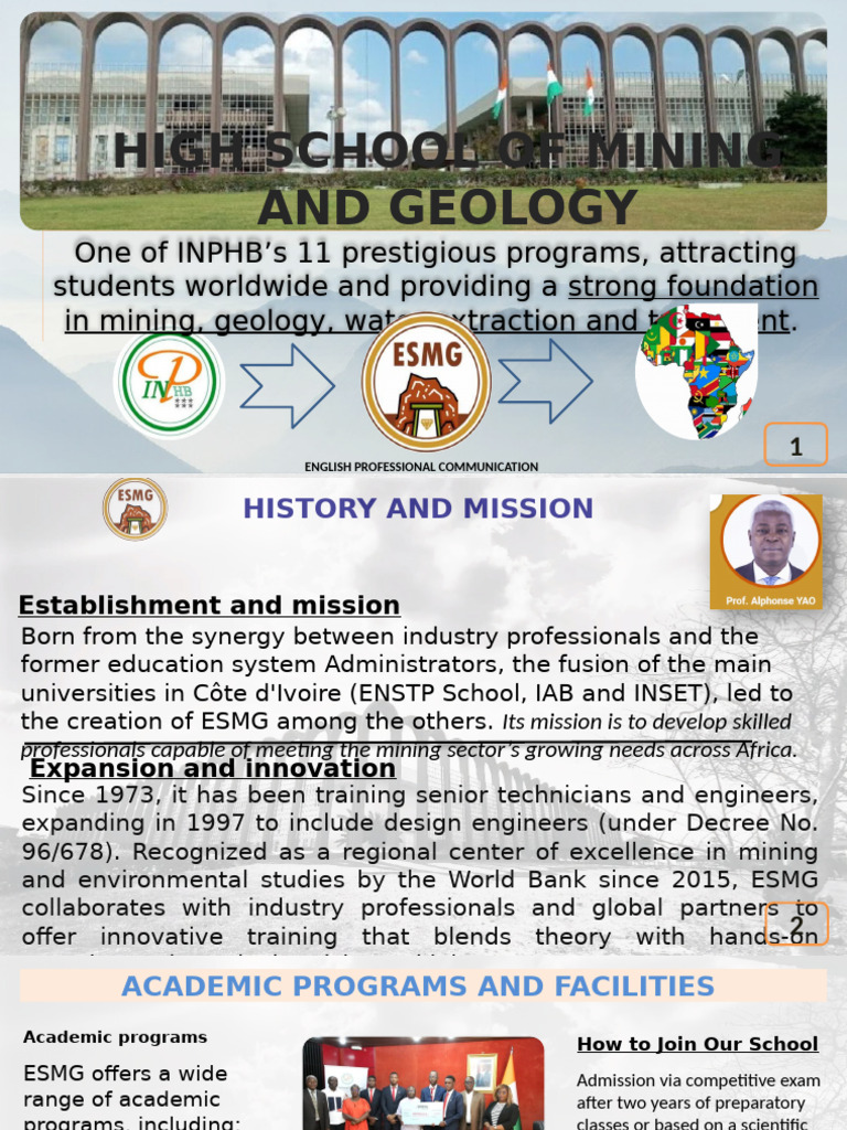 Mining and Geology Programs at ESMG | PDF | Sustainability | Mining