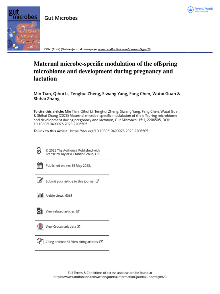 Maternal Microbe-specific Modulation of the Offspring Microbiome and ...