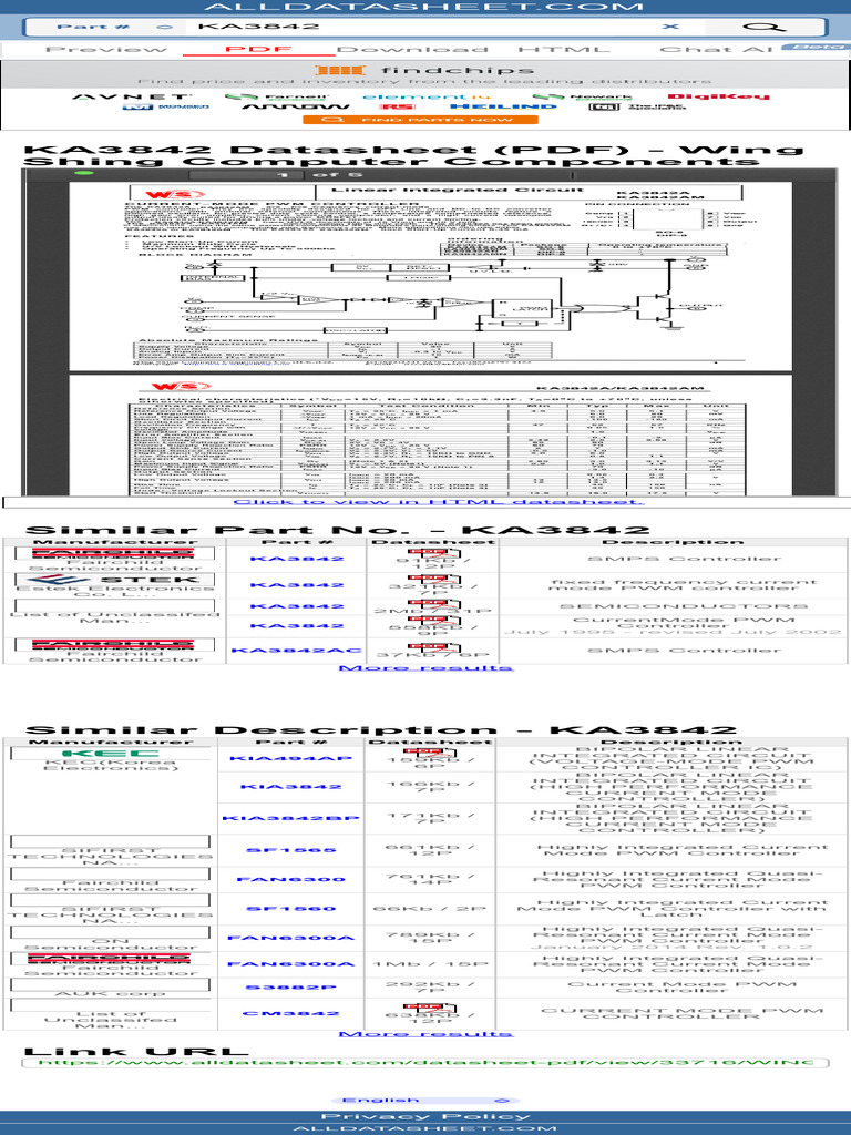 KA3842 Current-Mode PWM Controller | PDF | Amplifier | Electronic Oscillator