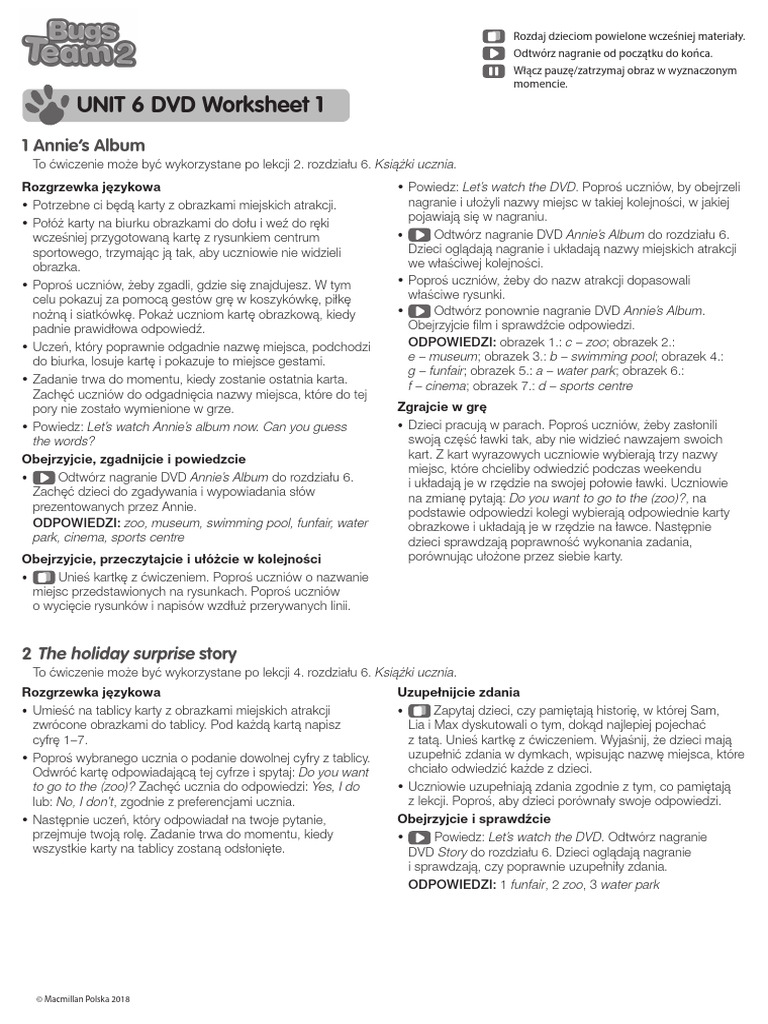 BT2 Unit 6 DVD Worksheets Teaching Notes | PDF