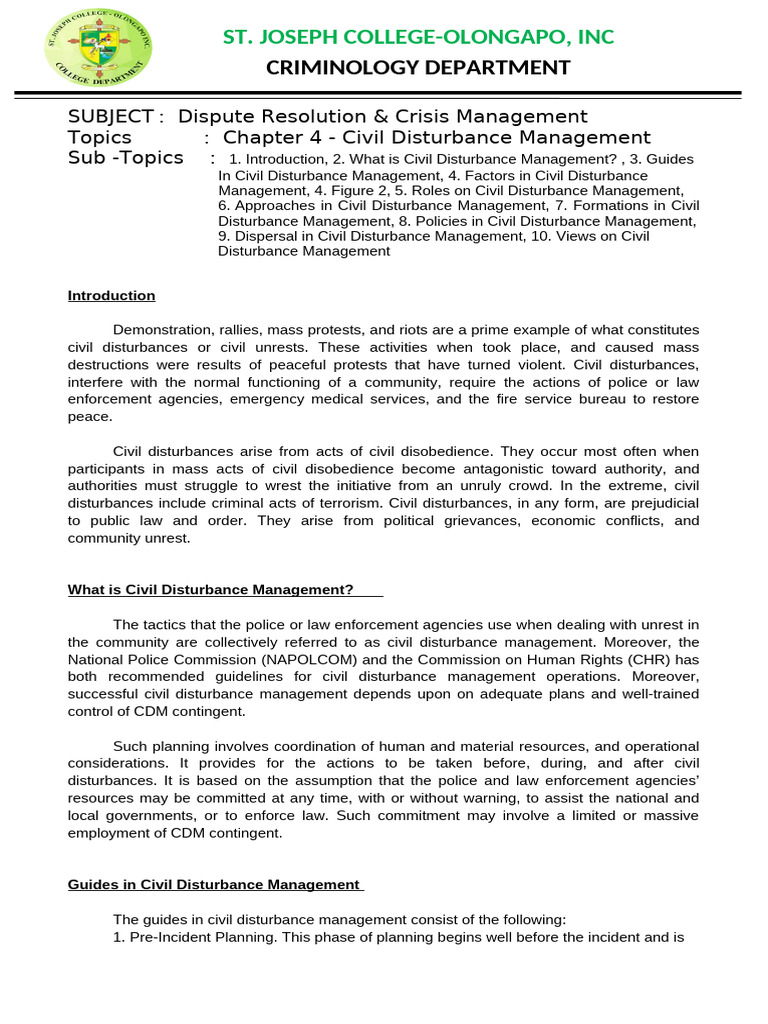 Civil Disturbance Management Strategies | PDF | Civil Disorder | Platoon