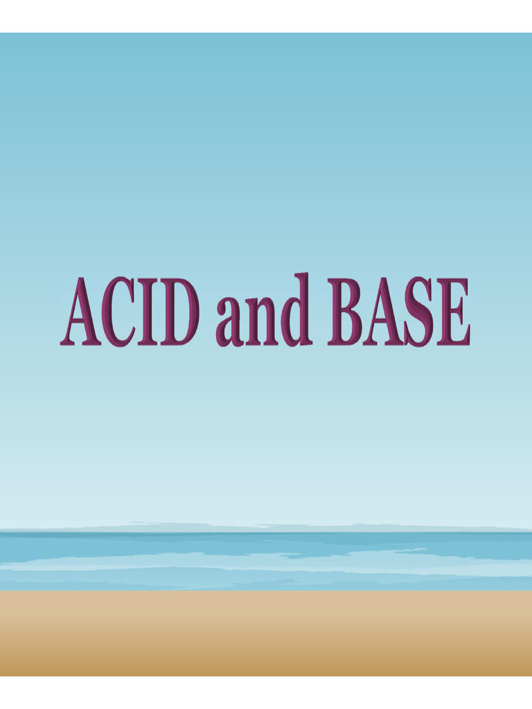 Understanding Acids and Bases Concepts | PDF | Ph | Acid