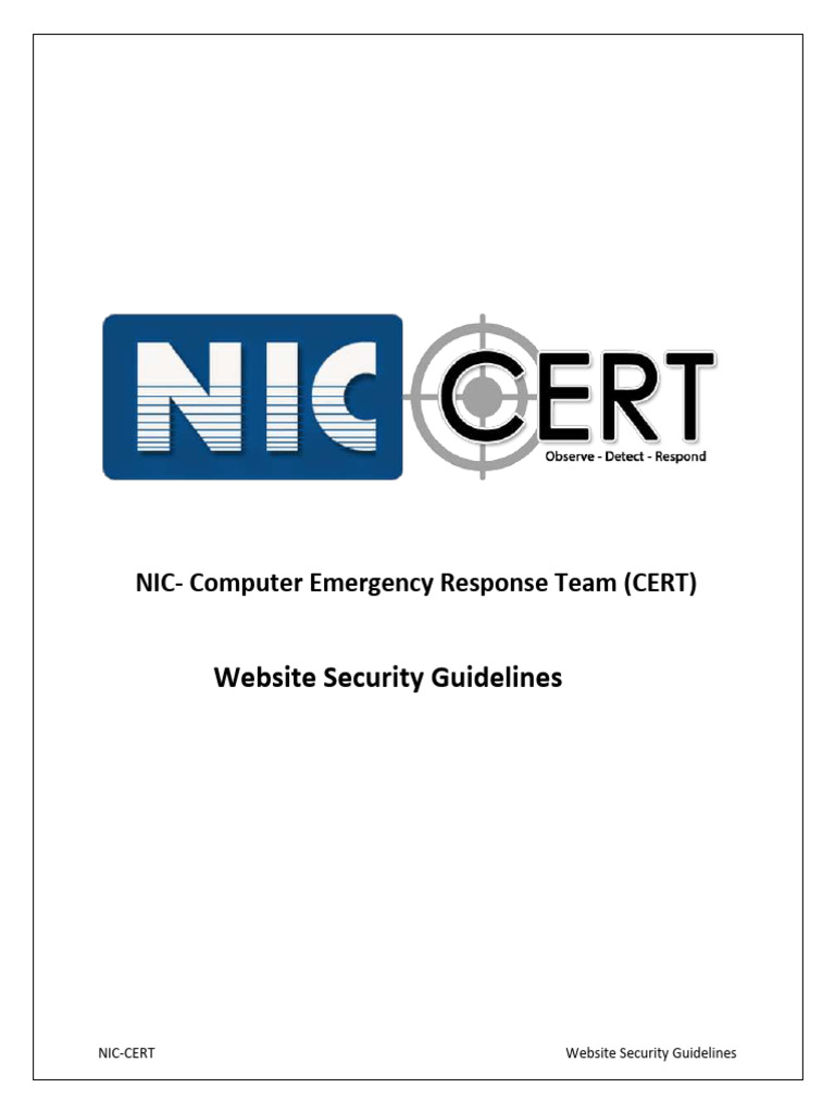 NIC Website Security Guidelines | PDF | Transport Layer Security ...
