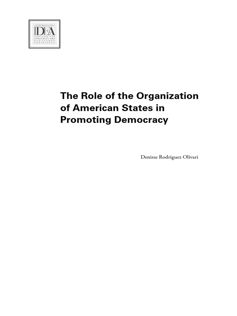 The Role of The Organization of American States in Promoting Democracy ...