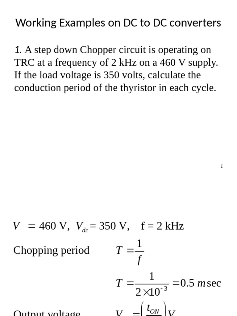 workshets on DC to DC converters with solutions | PDF | Electronic ...