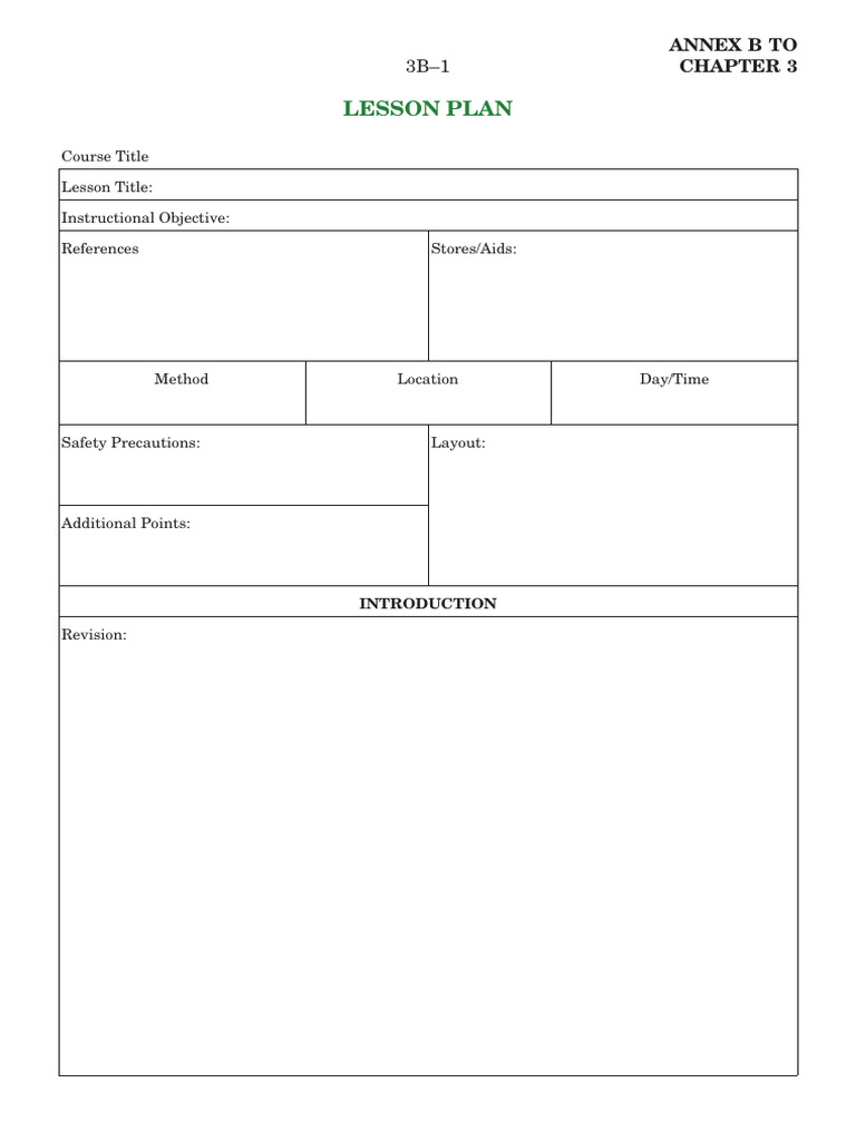 JLC Blank Lesson Plan | PDF
