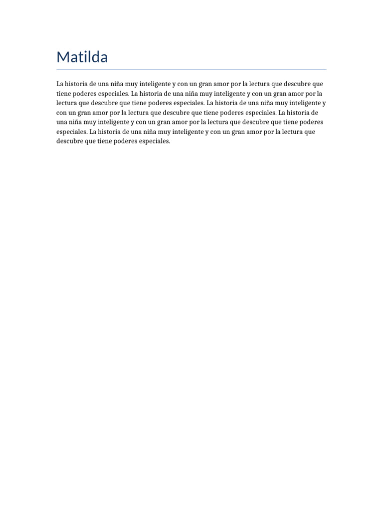 Matilda 10 Lines | PDF