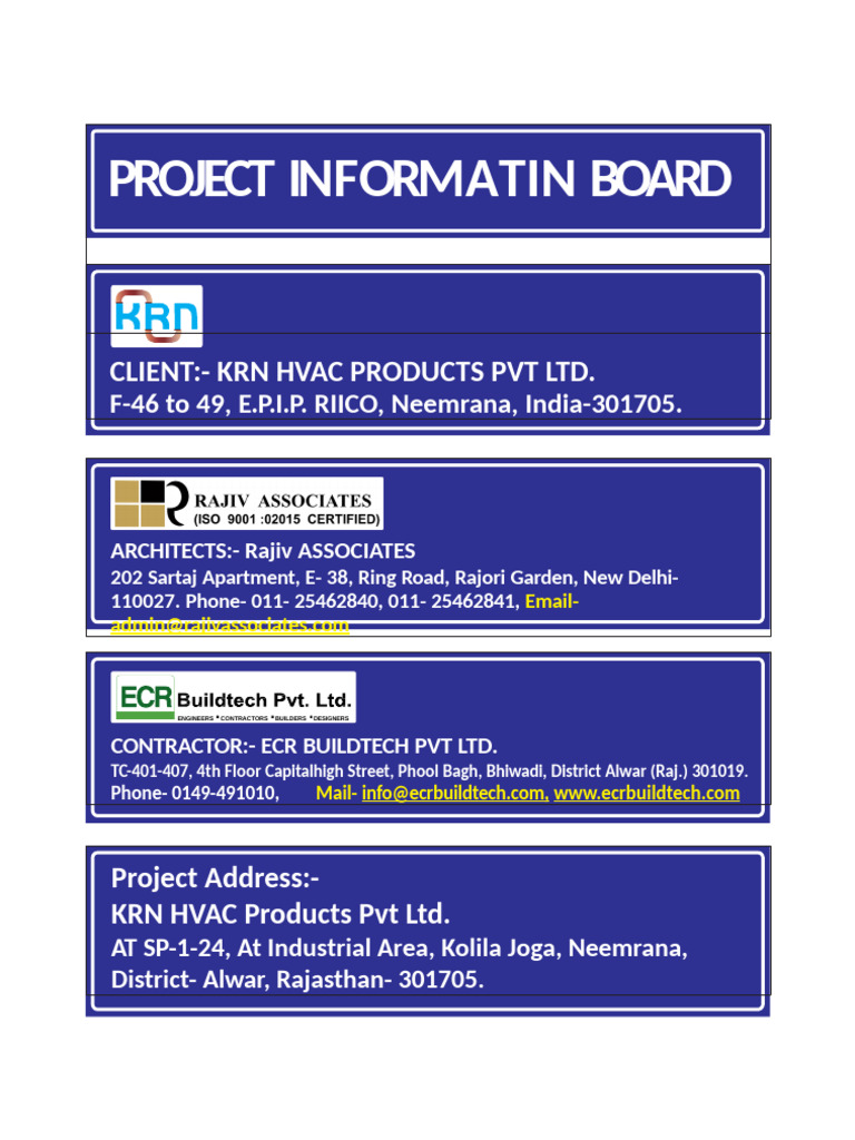 Construction Information Board | PDF