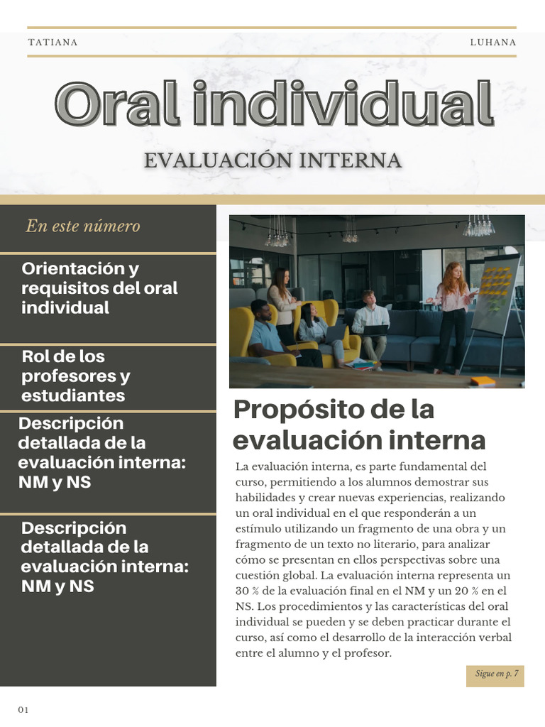 Guía para el Oral Individual en IB | PDF | Aprendizaje | Cognición
