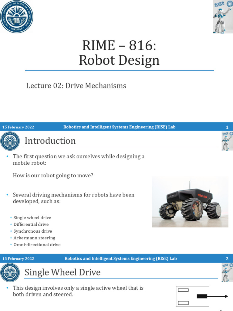 Synchro Drive Robot Mechanism Overview | PDF | Rotation | Robotics