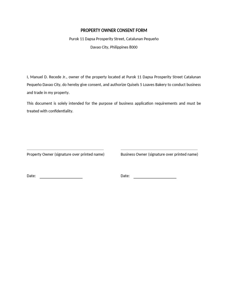 Property Owner Consent Form | PDF